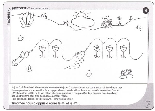10 avril - GS - Timothée et l'écriture cursive - le pont endroit, le n ...